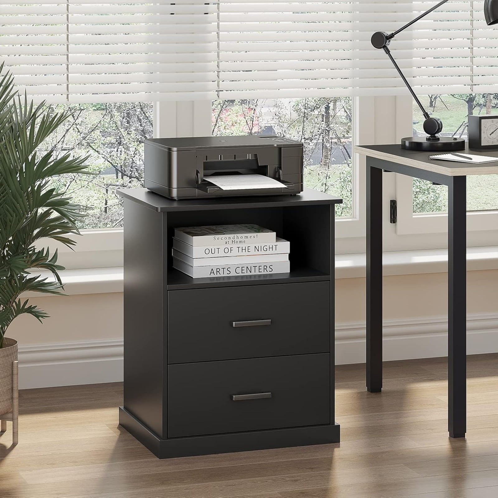 Hasuit Night Stand with Charging Station, Large Nightstand with Storage ...