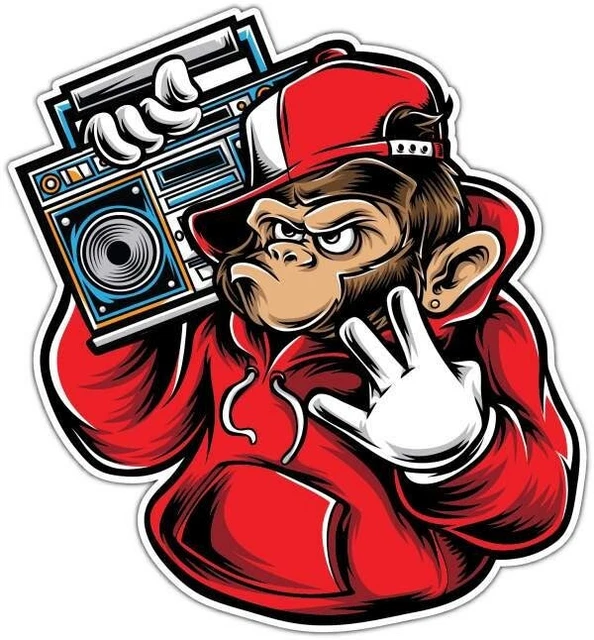 Hat Ape Monkey Rap Gorilla Music Car Window Stickerphone Decal Water ...