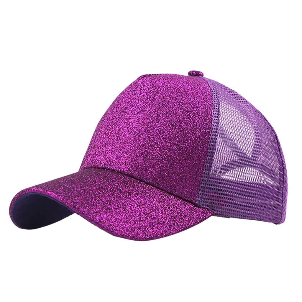 Hat, Baberdicy Trucker Ponytail Hat Messy Buns Glitter Plain Baseball ...
