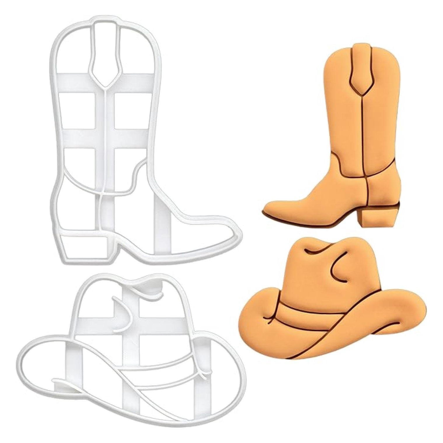 Hat & Boot Cookie Cutters Set of 2 - Detailed Biscuit Cutters for ...