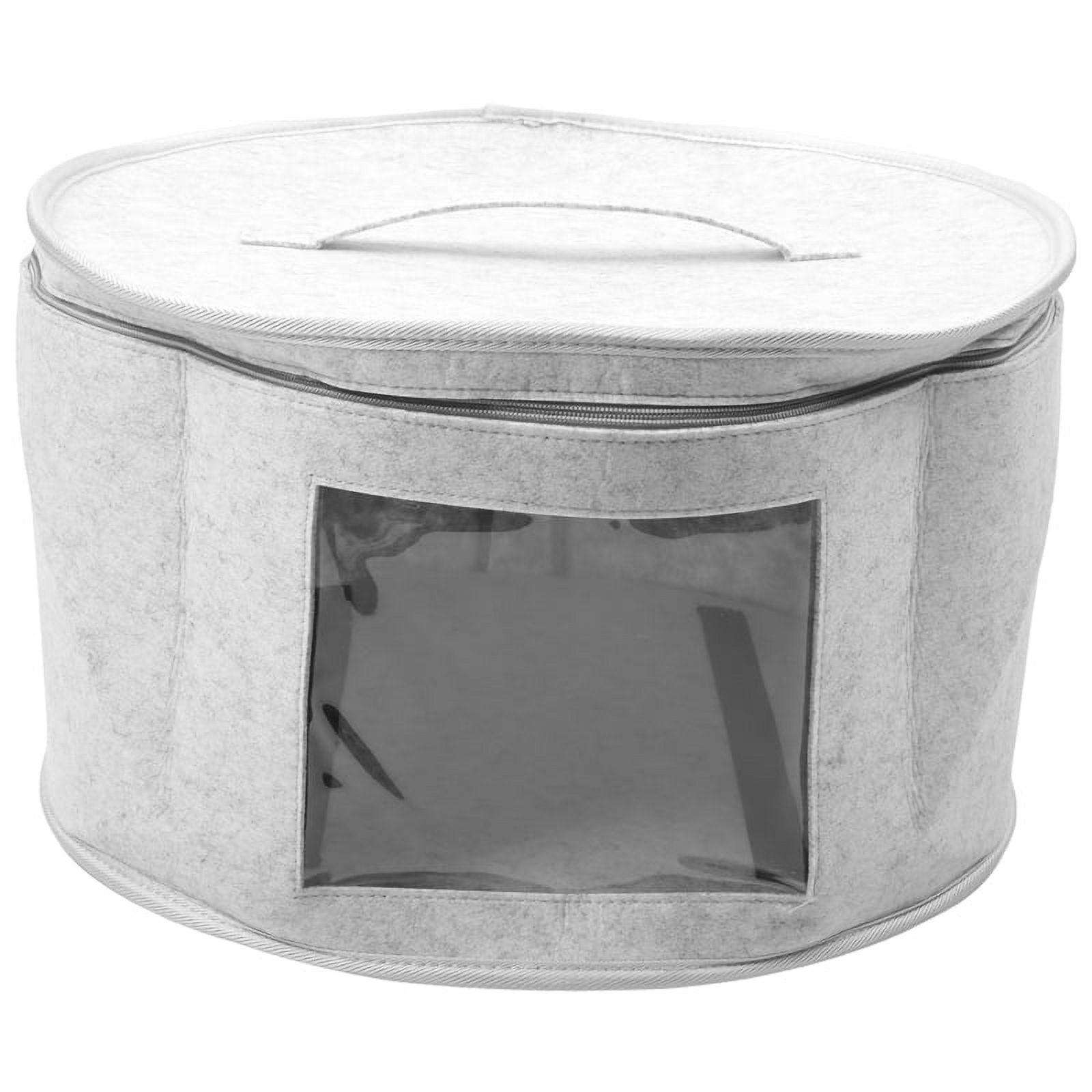 Hat Box Organizer Round Travel Hat Boxes Foldable Hat Storage Bag with ...