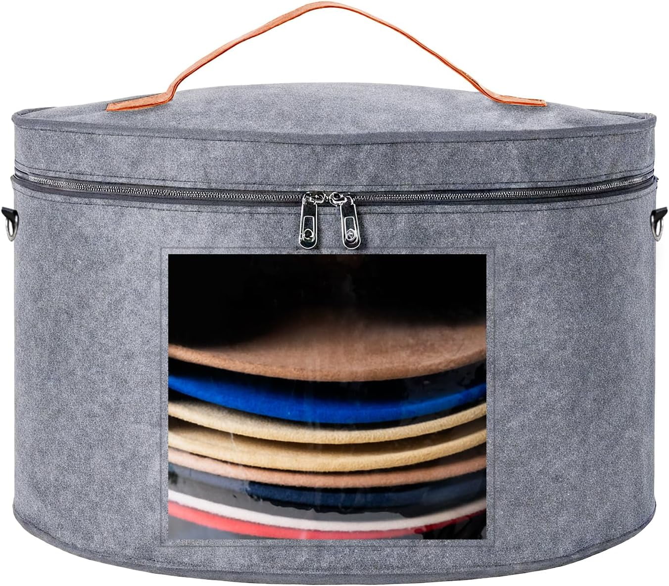 Hat Box, Round Hat Storage Boxes for Women & Men, Foldable Felt Hat ...