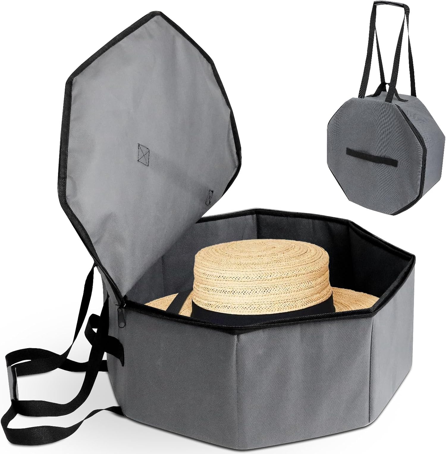 Hat Box for Travel and Storage, Collapsible Cowboy Cap Organizer Case ...