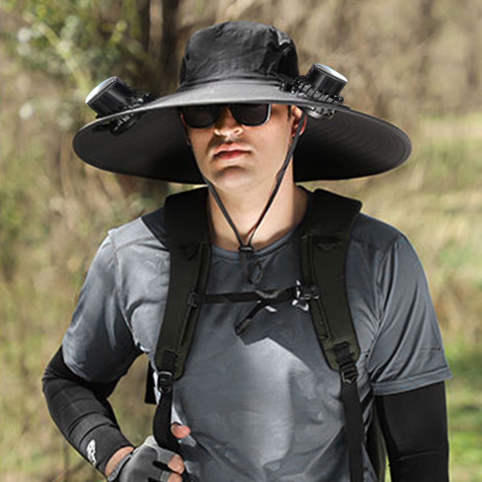 Hat with Built-in Fan - Cooling Hat with Fan Wide Brim Summer UV ...