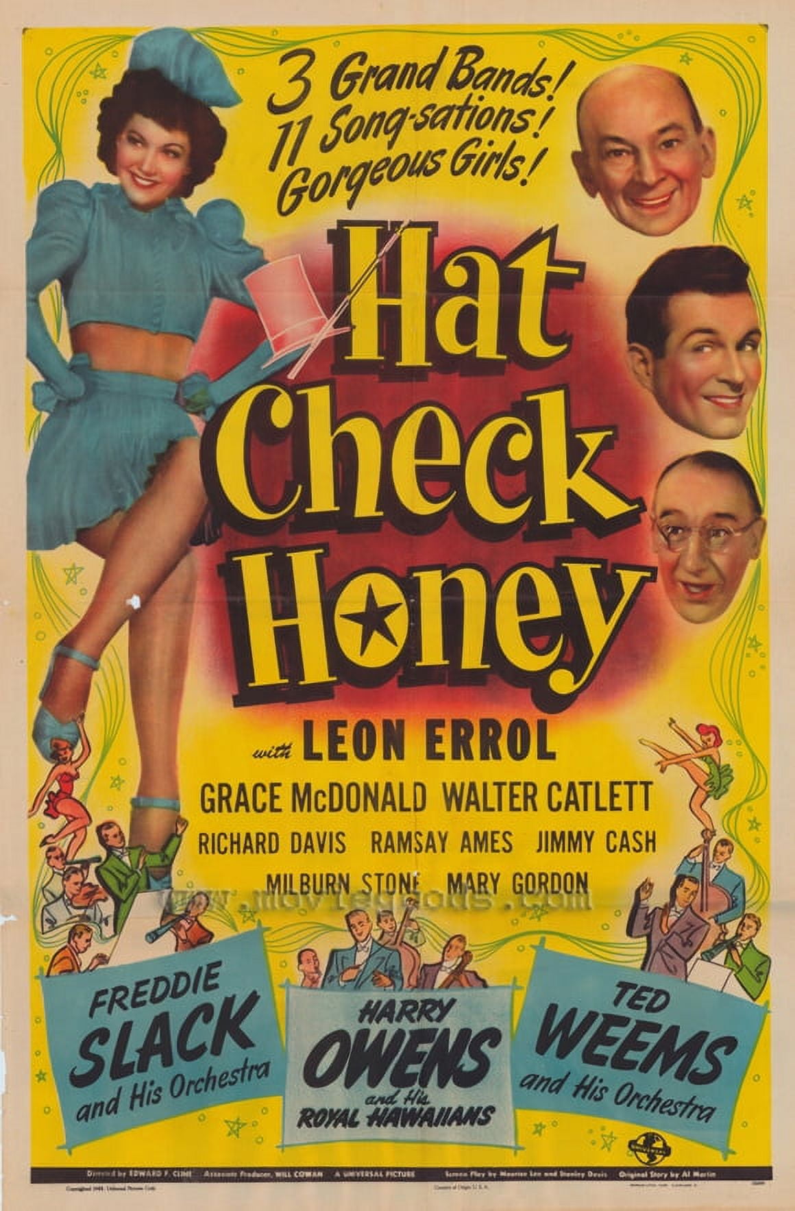 Hat Check Honey - movie POSTER (Style A) (27" x 40") (1944) - Walmart.com