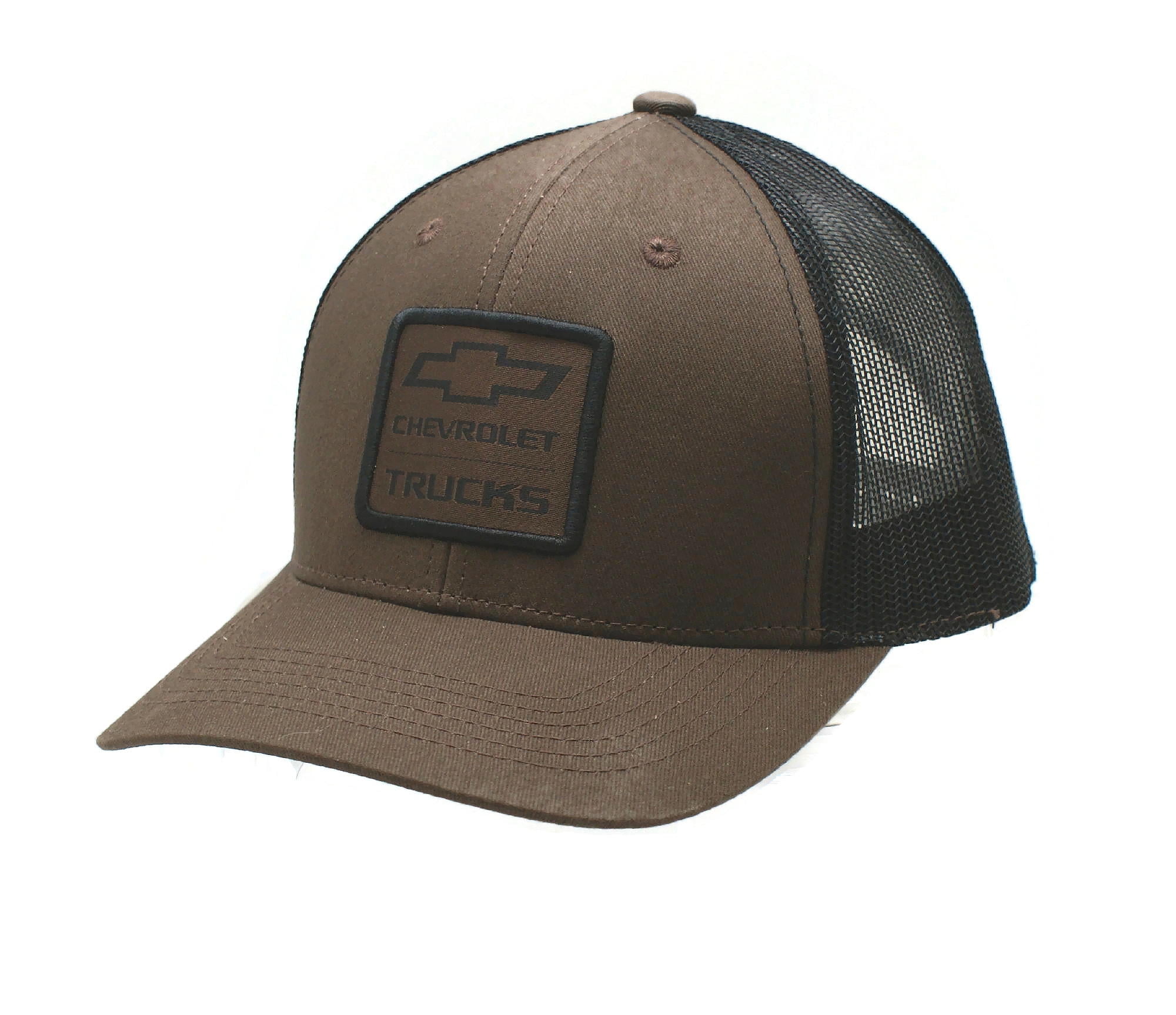 Chevrolet Trucks Logo Mesh Trucker Ball Cap - Chocolate & Black, Vented ...