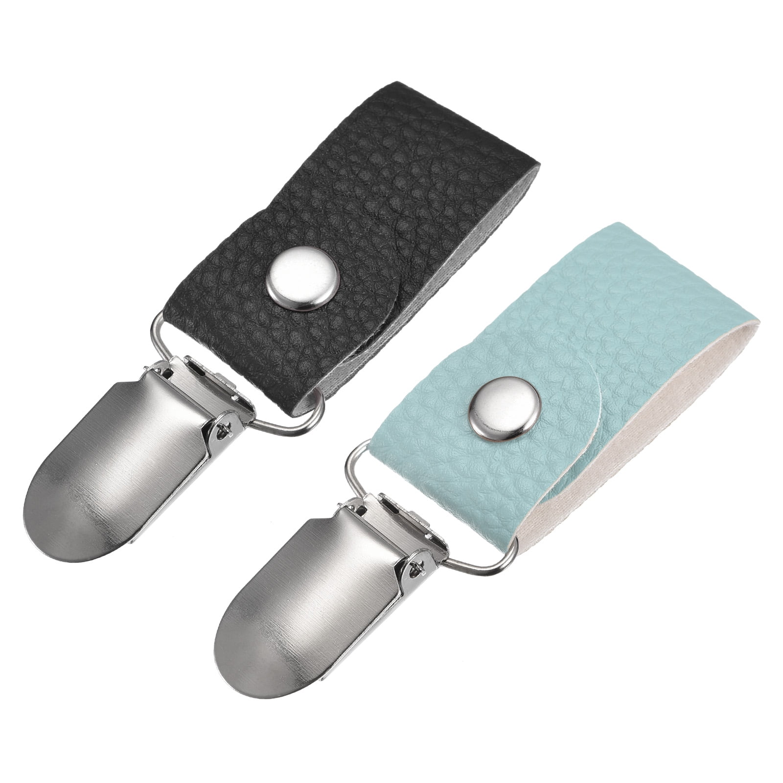 Hat Clips for Travel, 2 Pack PU Leather Hat Clips for Bag(Black, Blue ...