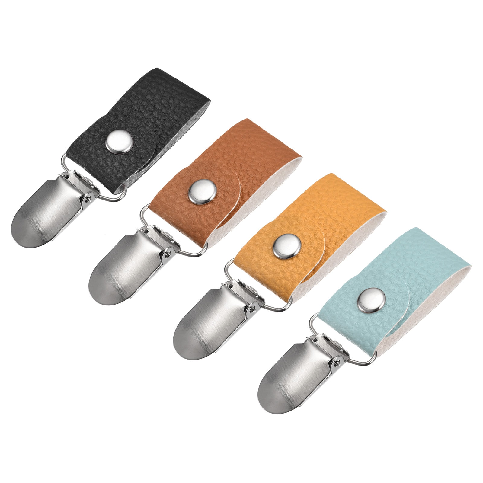 Hat Clips for Travel, 4 Pack PU Leather Hat Clips(Black, Orange, Blue ...