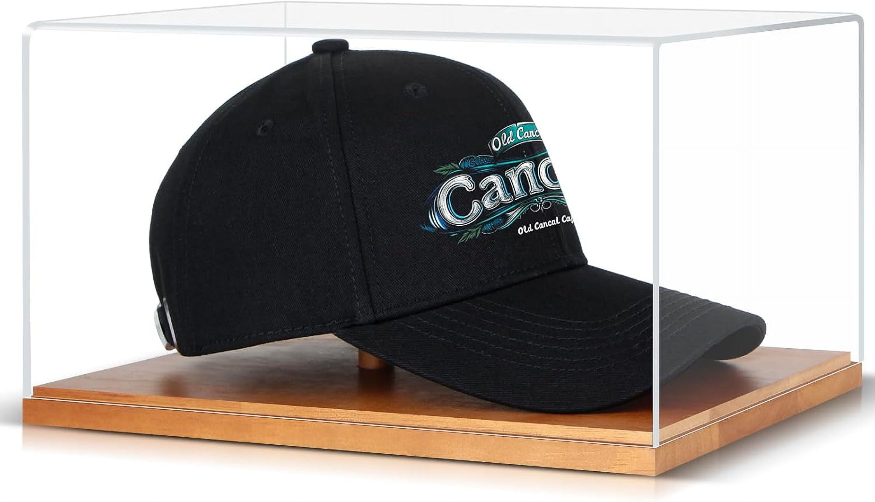 Hat Display Case for Baseball Cap, Clear Acrylic Box Cap Showcase Stand ...