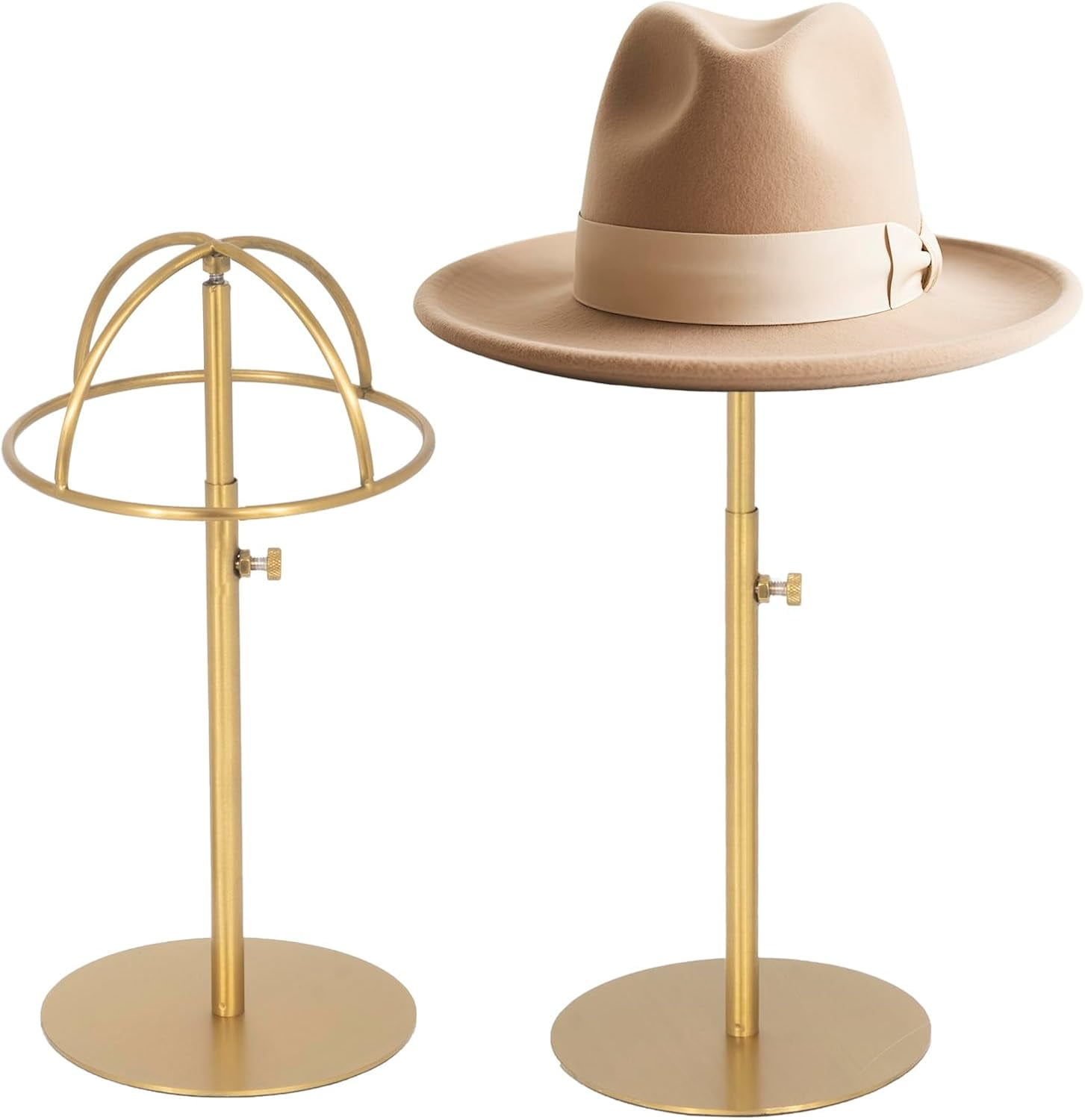 Hat Display Stand 2PCS Stainless Steel Brushed Nickel Titanium Hat ...