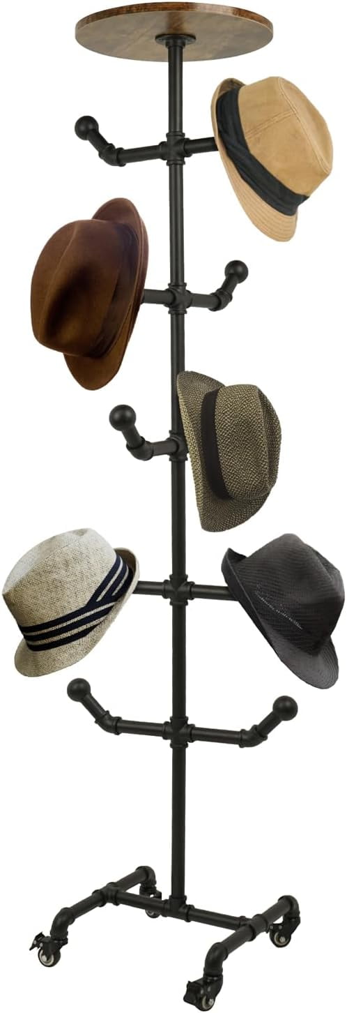 Hat Display Stand Hats Rack Stand with Wheels Hat Tree Heavy Duty ...