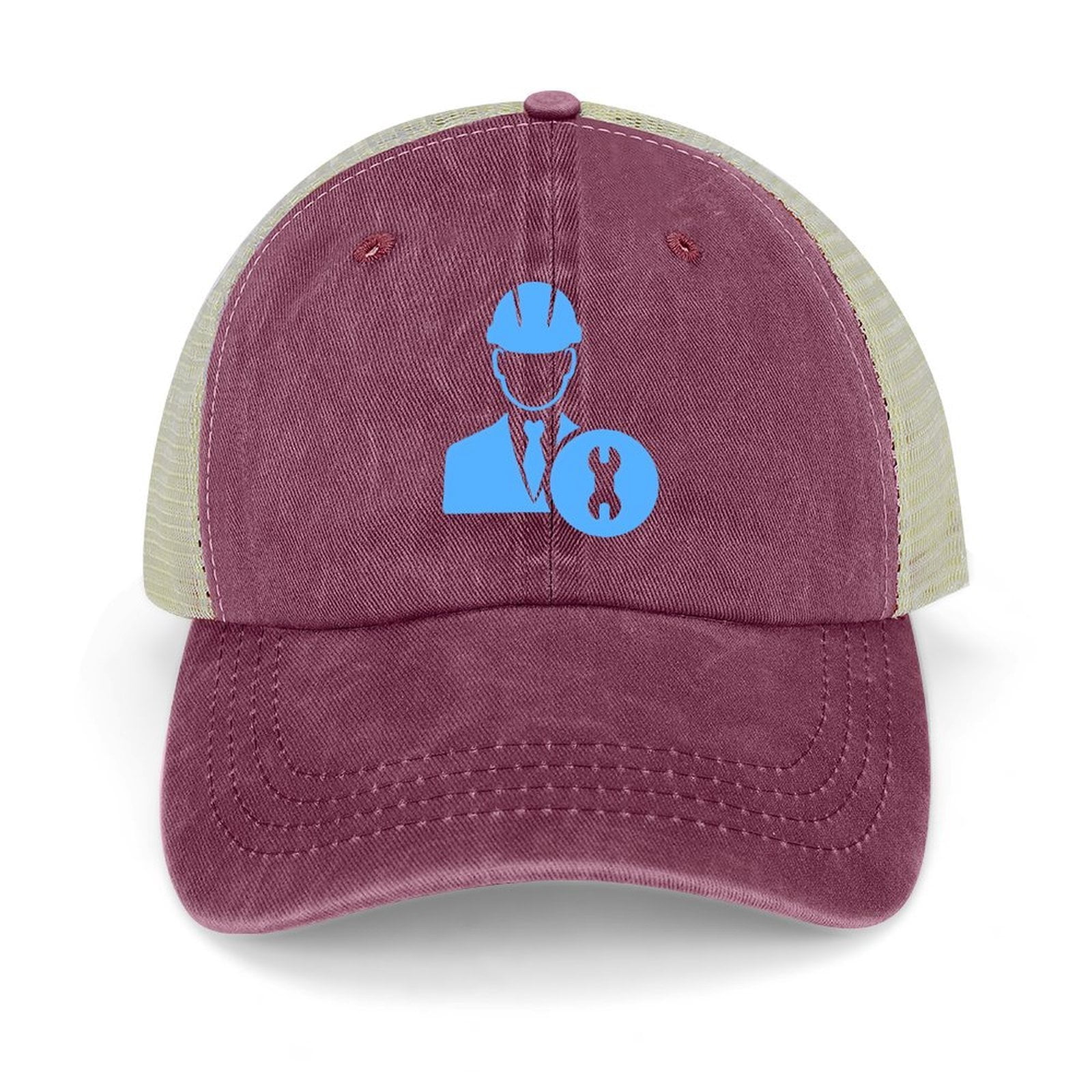 Hat Engineer Wine Red Hat Adjustable Funny Fashion Unisex Baseball Cap ...