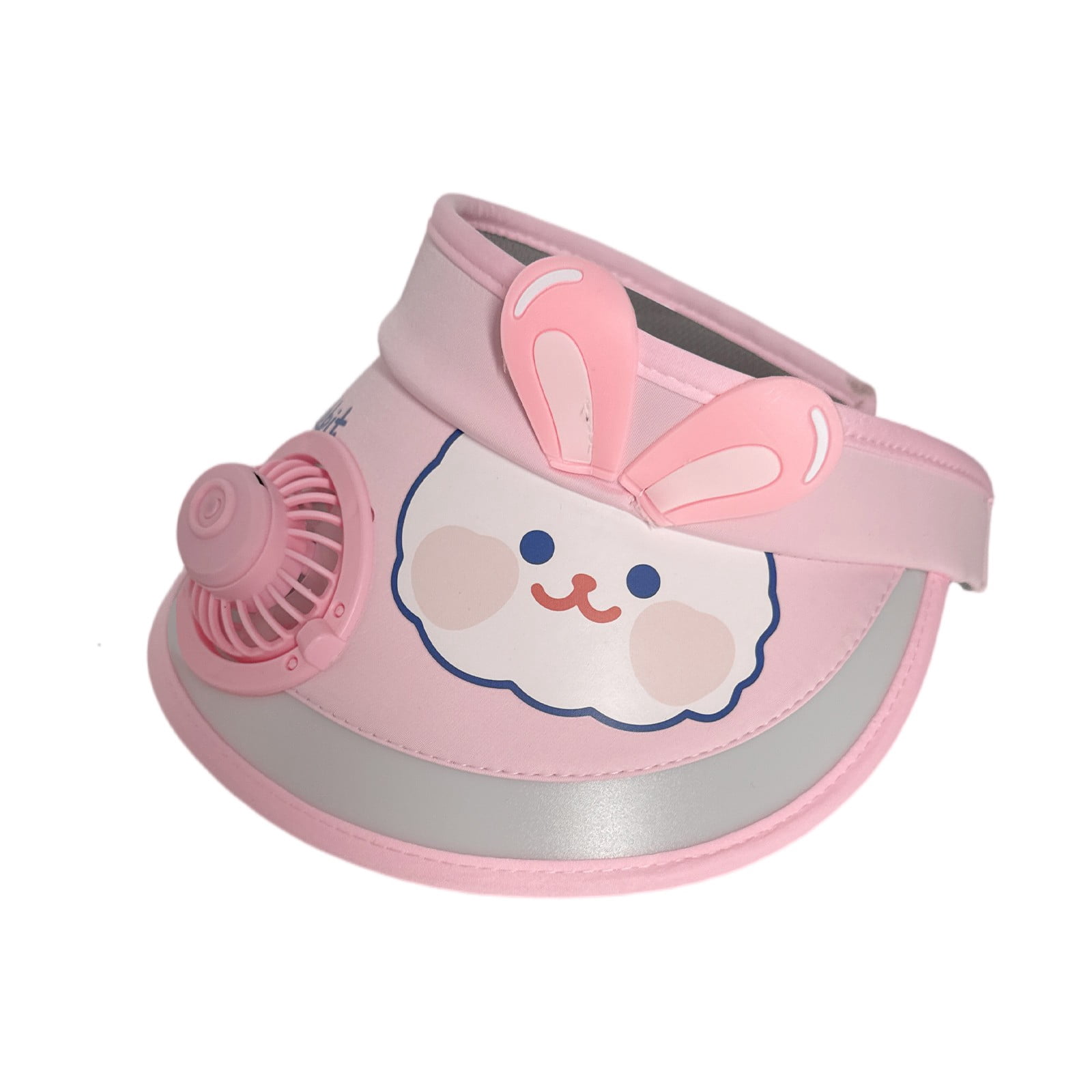 Hat Fan Cute Kids' Sun Visor Hat with Built-in Fan, Adjustable Bunny ...