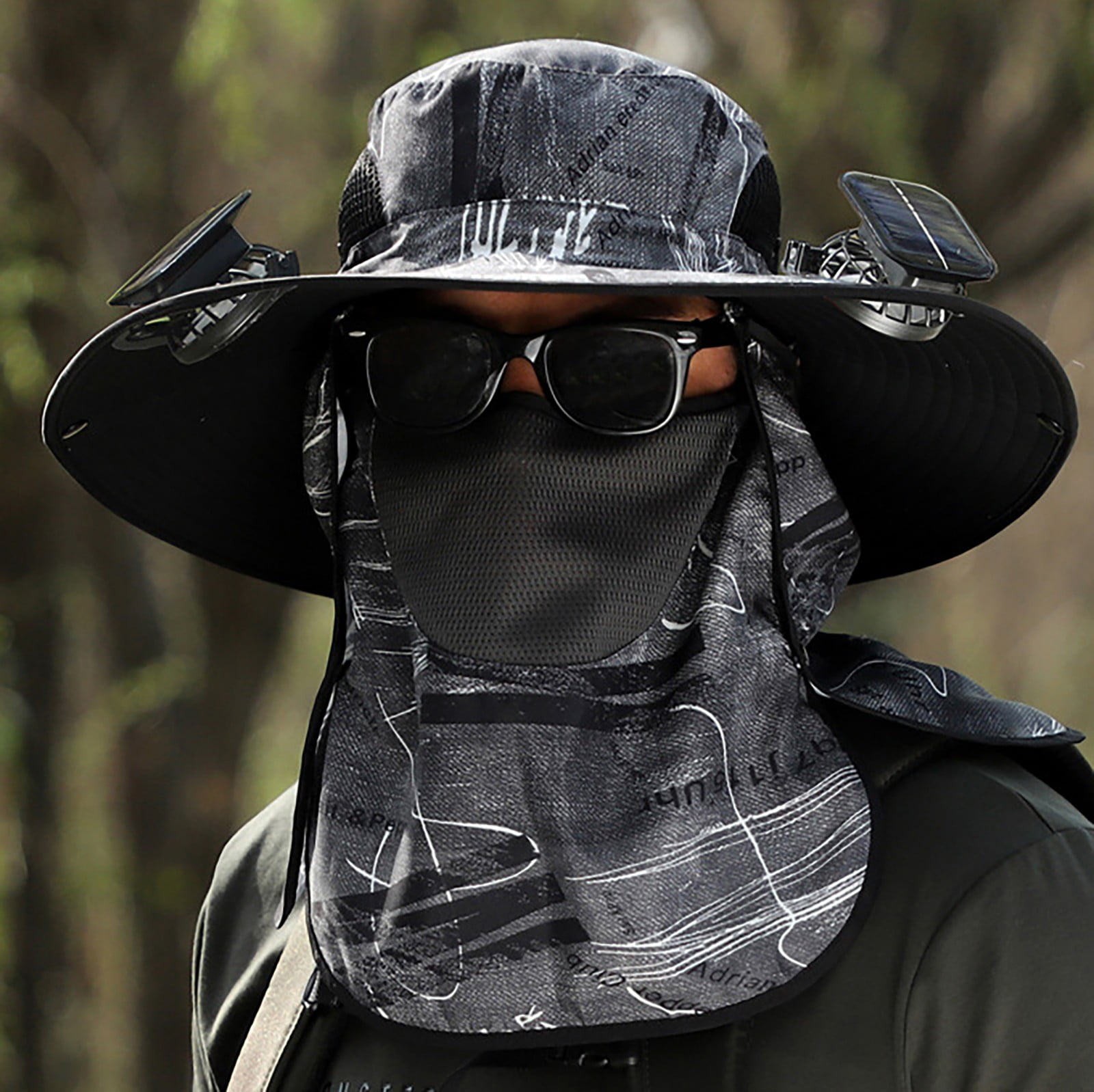 Hat Fans That Blow Cold Air,Solar Fan Hat,Wide Brim Outdoor Hat with 2 Solar Fan,6 Speed ...