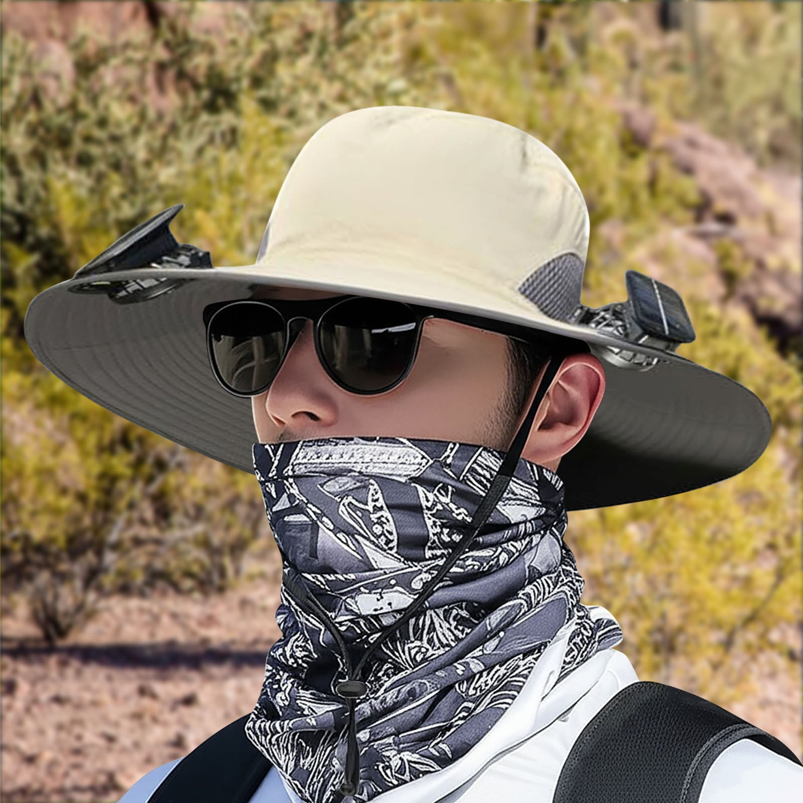 Hat With Fans Solar Power for Men, Solar Fan Outdoor Hat Sun Protection ...