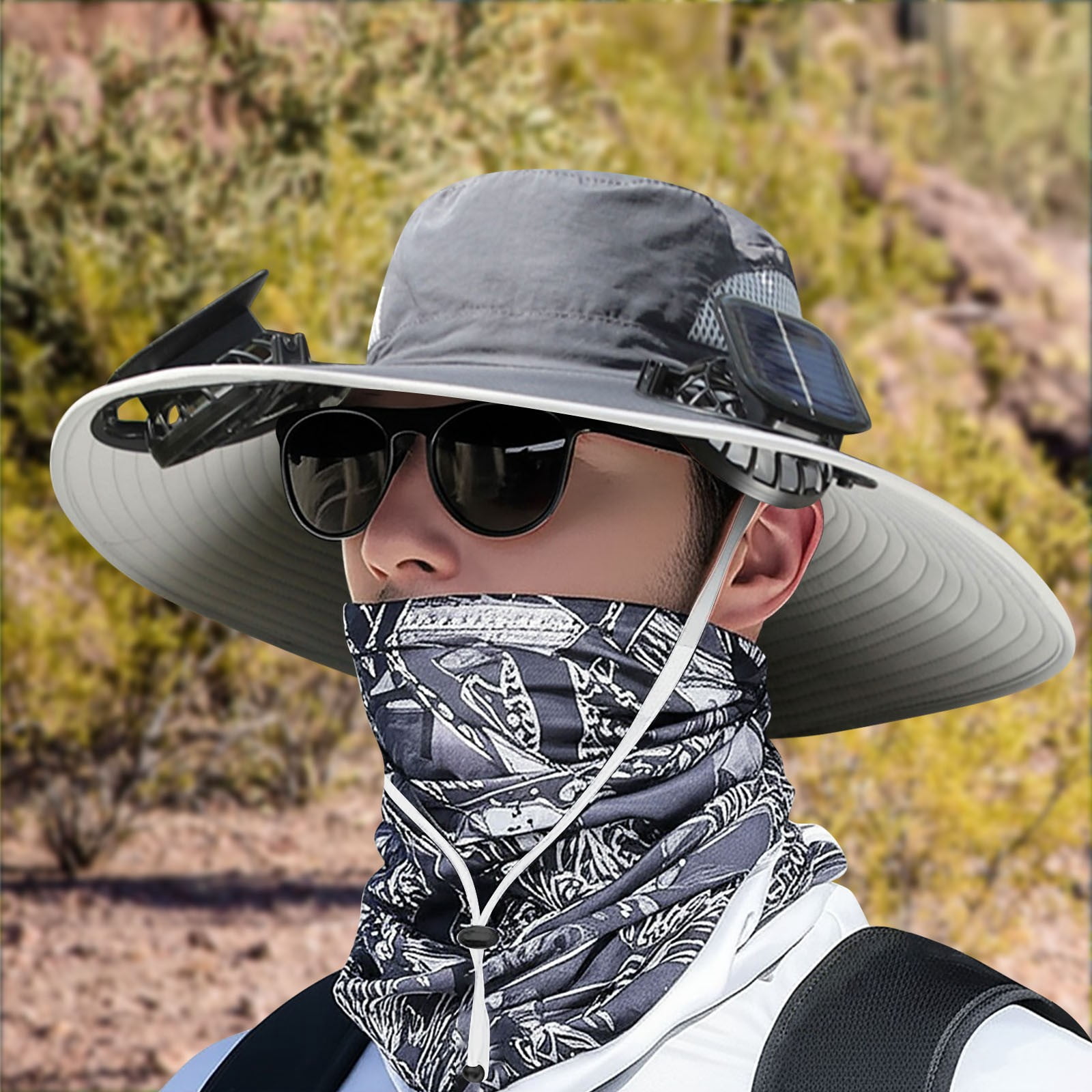 Hat With Fans Solar Power for Men, Solar Fan Outdoor Hat Sun Protection ...