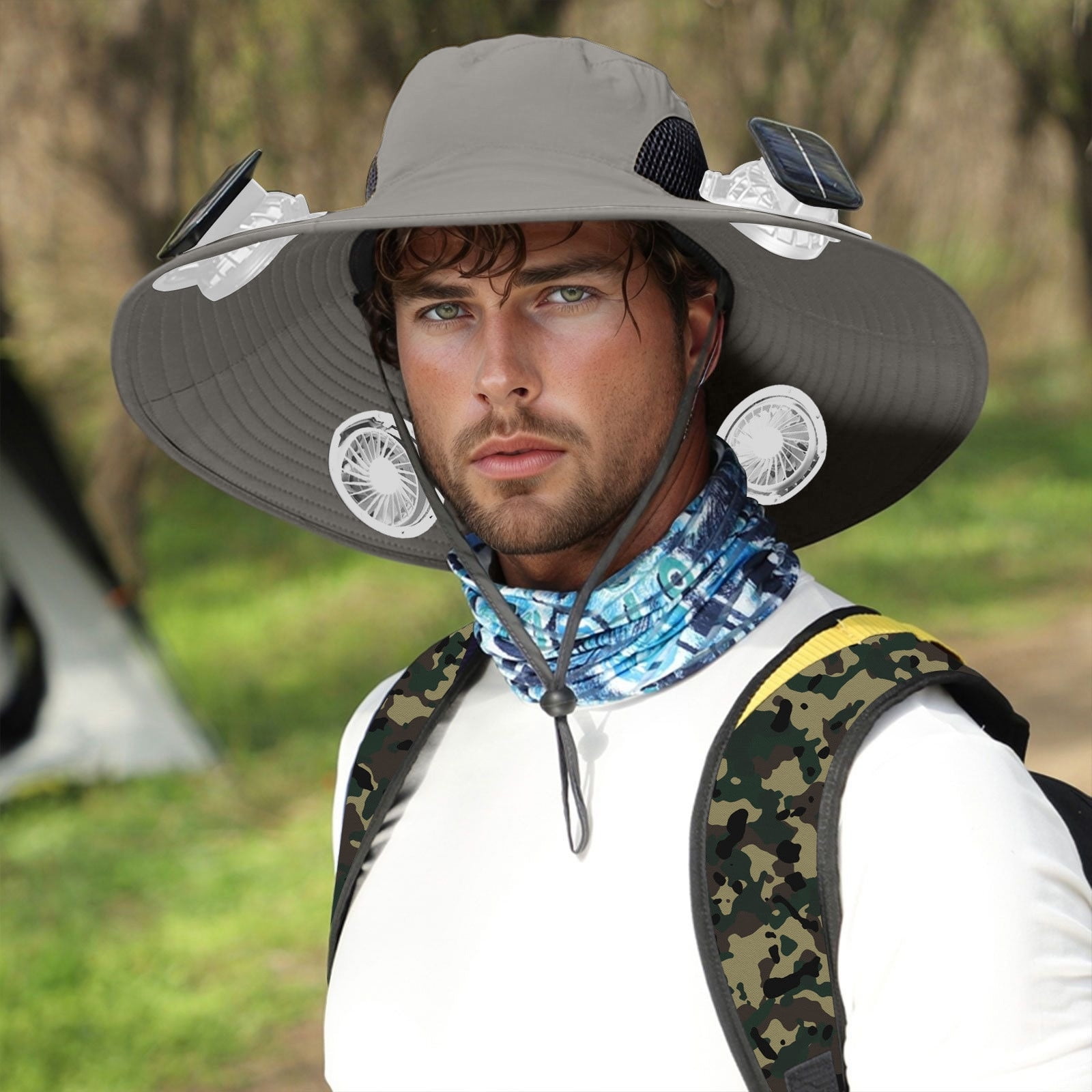 Hat With Fans Solar Power for Men, Solar Fan Outdoor Hat Sun Protection ...
