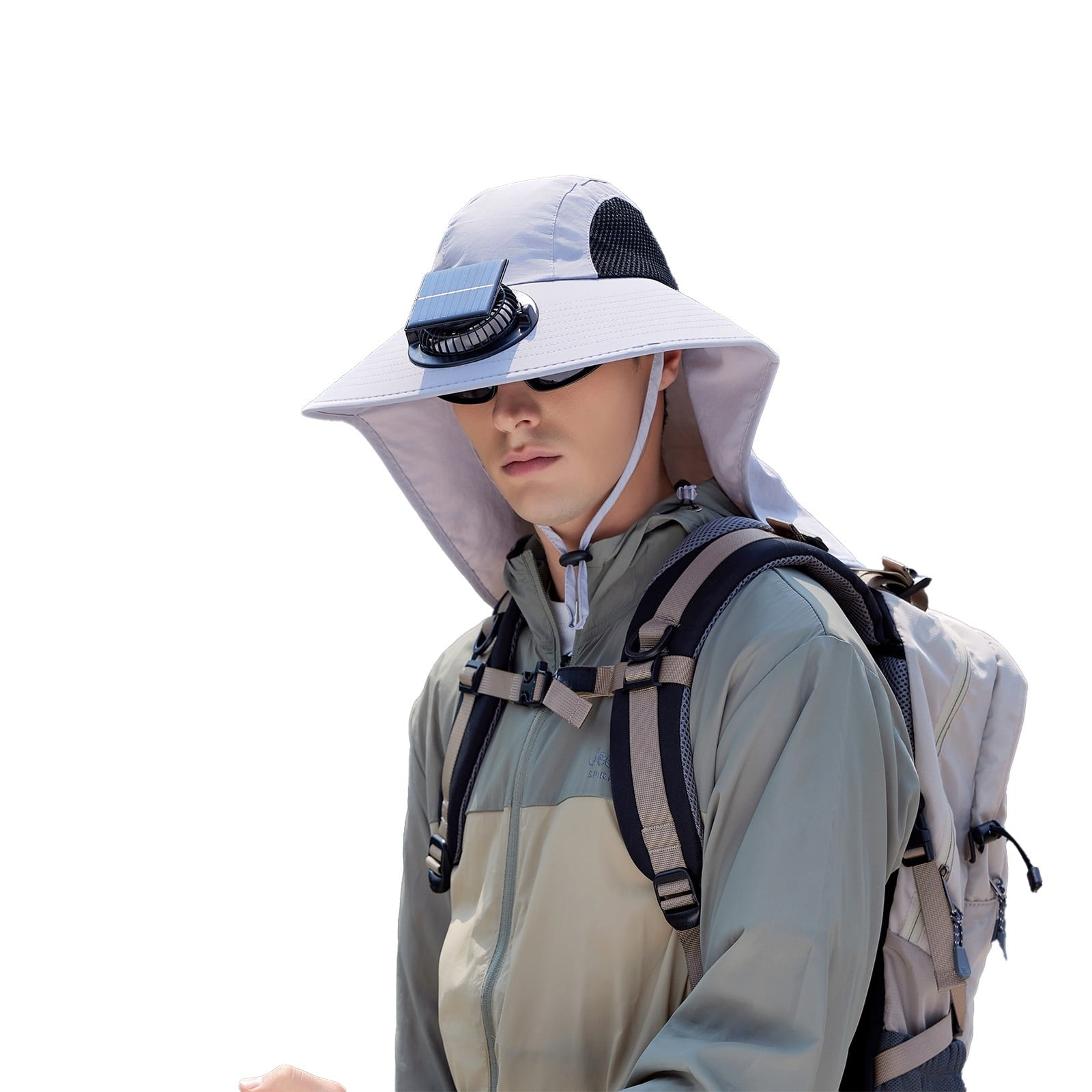 Hat with Fans Solar Power, Solar Fan Hat for Men Women, 2 Solar Fan Sun ...