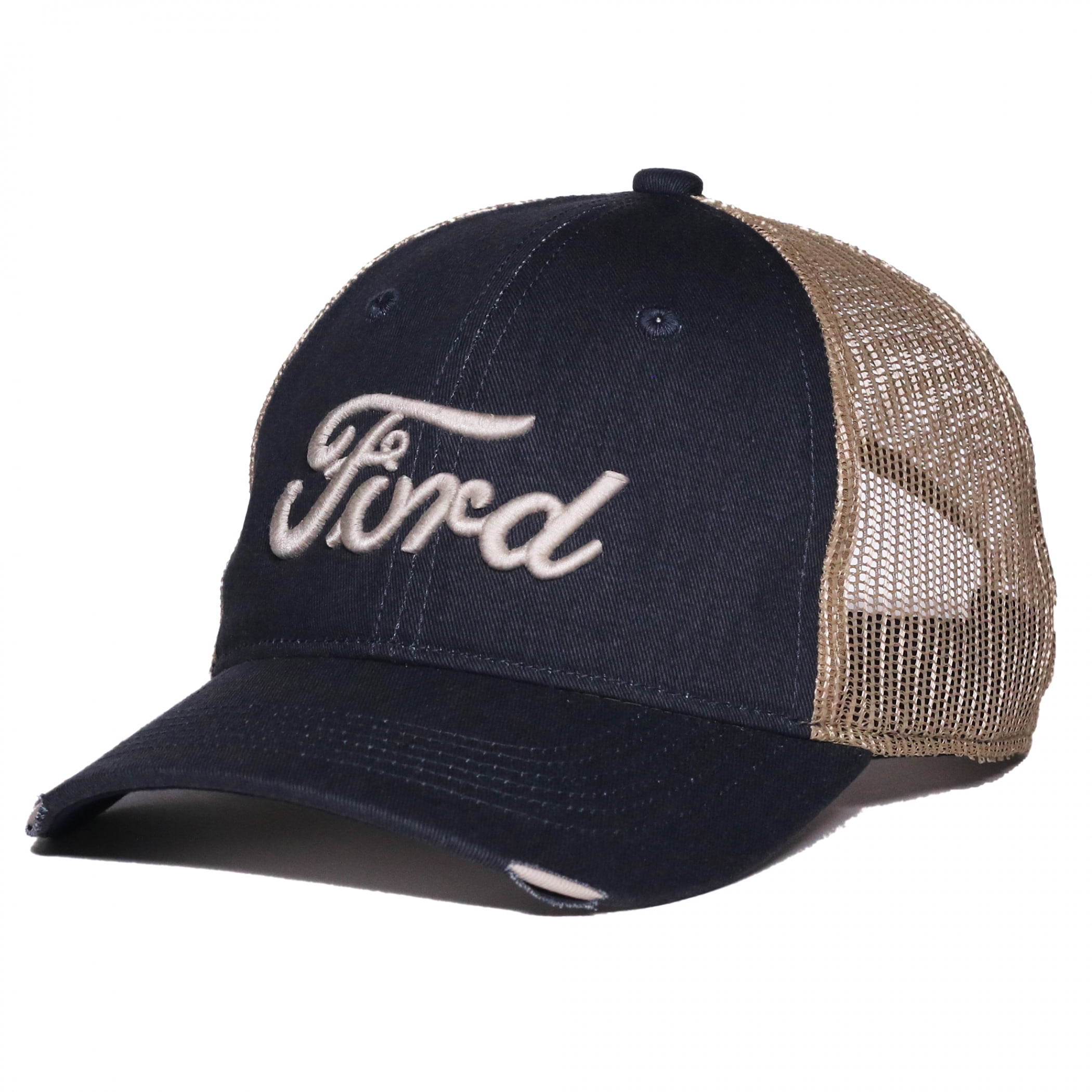 Officially Licensed Ford Logo Distressed Mesh Cap - Trucker Hat with ...