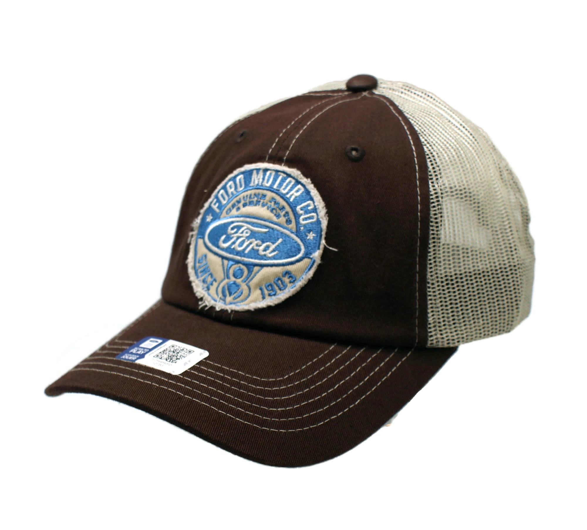 Hat - Ford Motor Company Distressed Patch Trucker Cap - Walmart.com