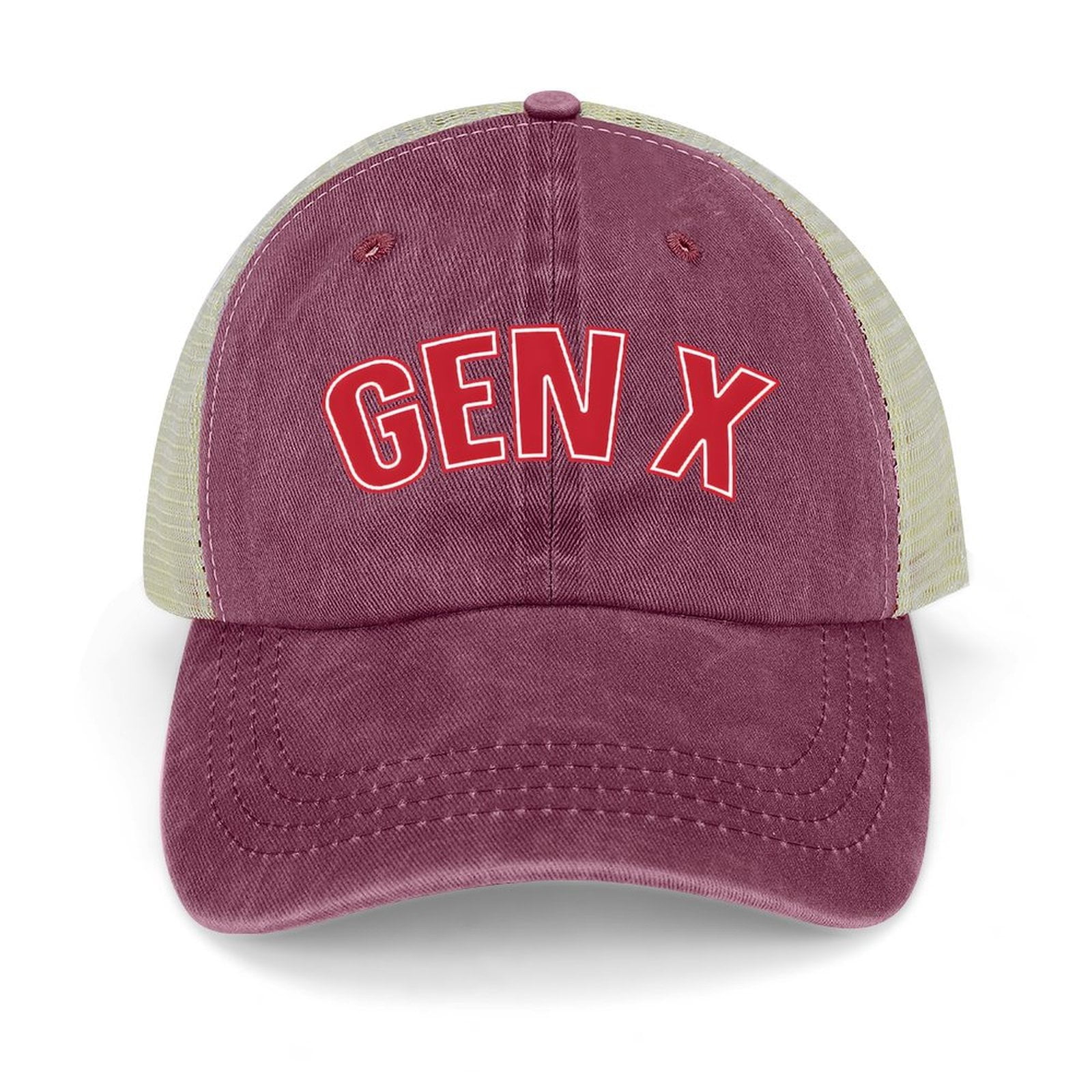 Hat Gen X Wine Red Hat Adjustable Funny Fashion Unisex Baseball Cap for ...