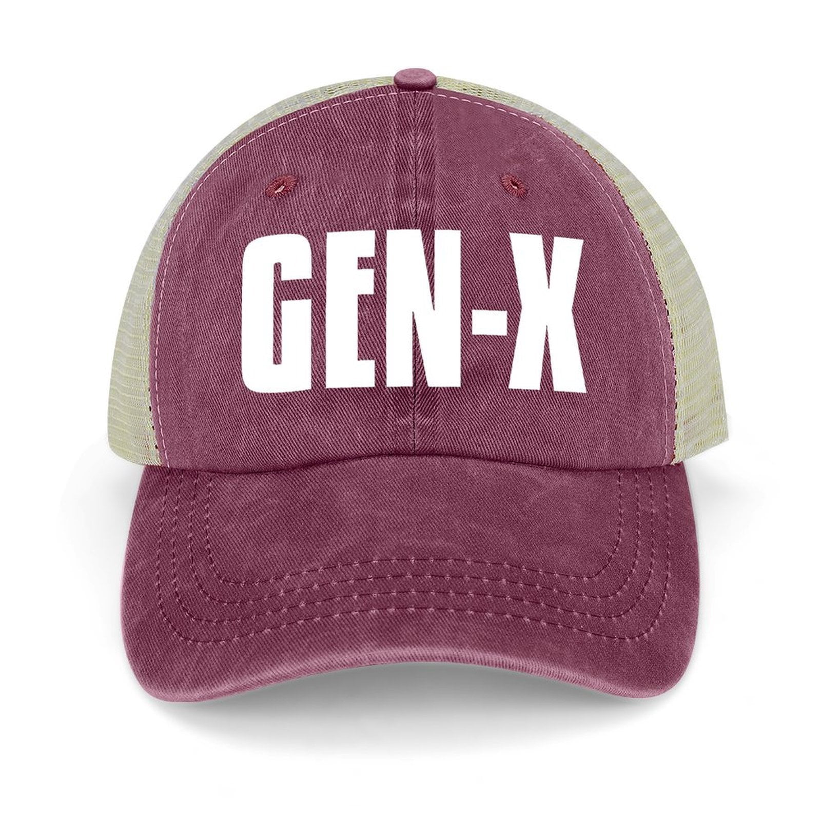 Hat Gen X Wine Red Hat Adjustable Funny Fashion Unisex Baseball Cap for ...