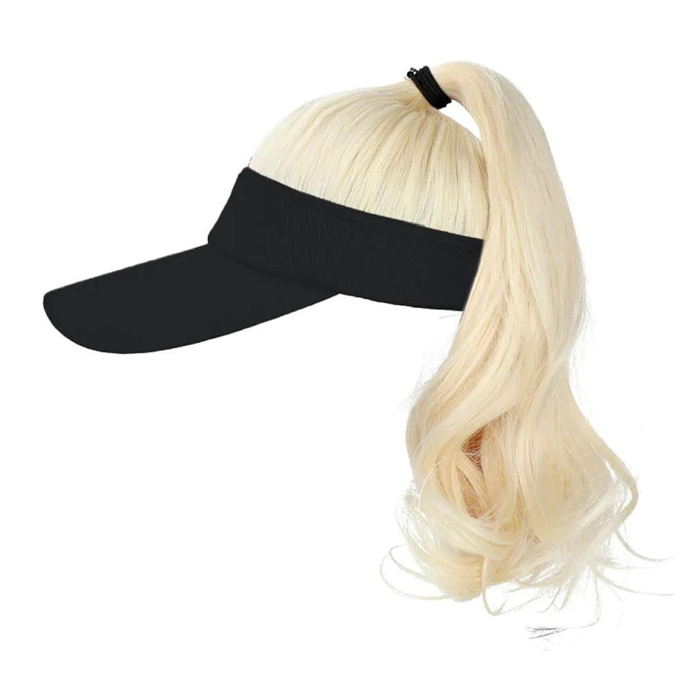 Hat Hair Extensions Baseball Cap With Hair Attached Synthetic Curly Wig ...