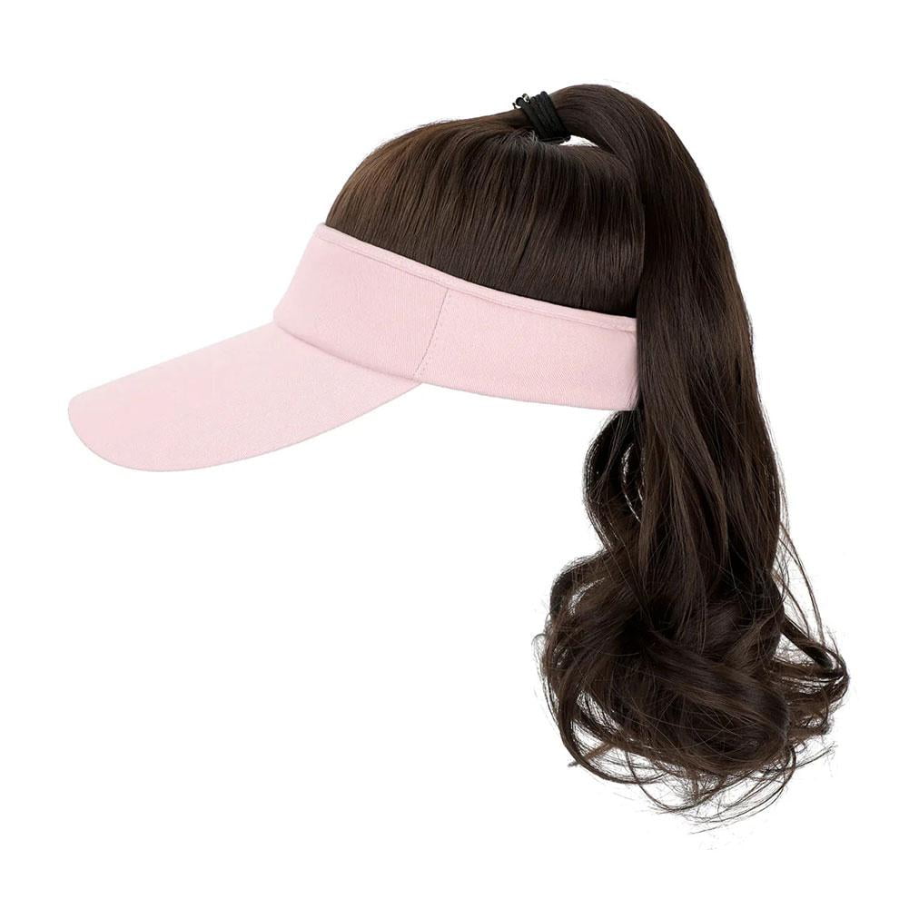 Hat Hair Extensions Baseball Cap With Hair Attached Synthetic Curly Wig ...