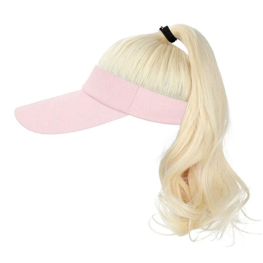 Hat Hair Extensions Baseball With Hair Attached Synthetic Curly Wig ...