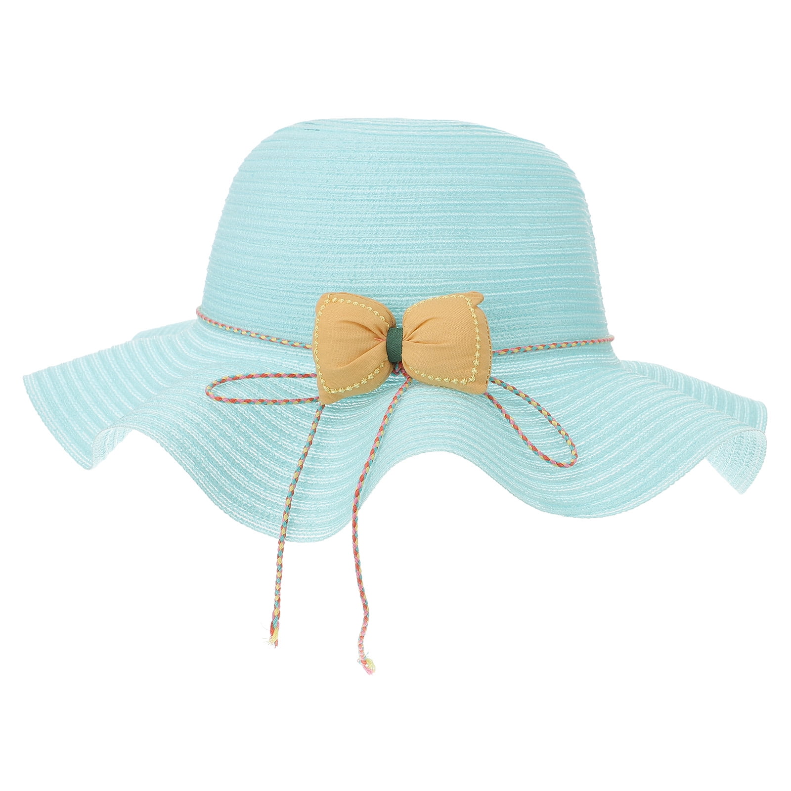 Hat Hats Straw Sun Floppy Kids Beach Bucket Wide Protection Summer Cap ...