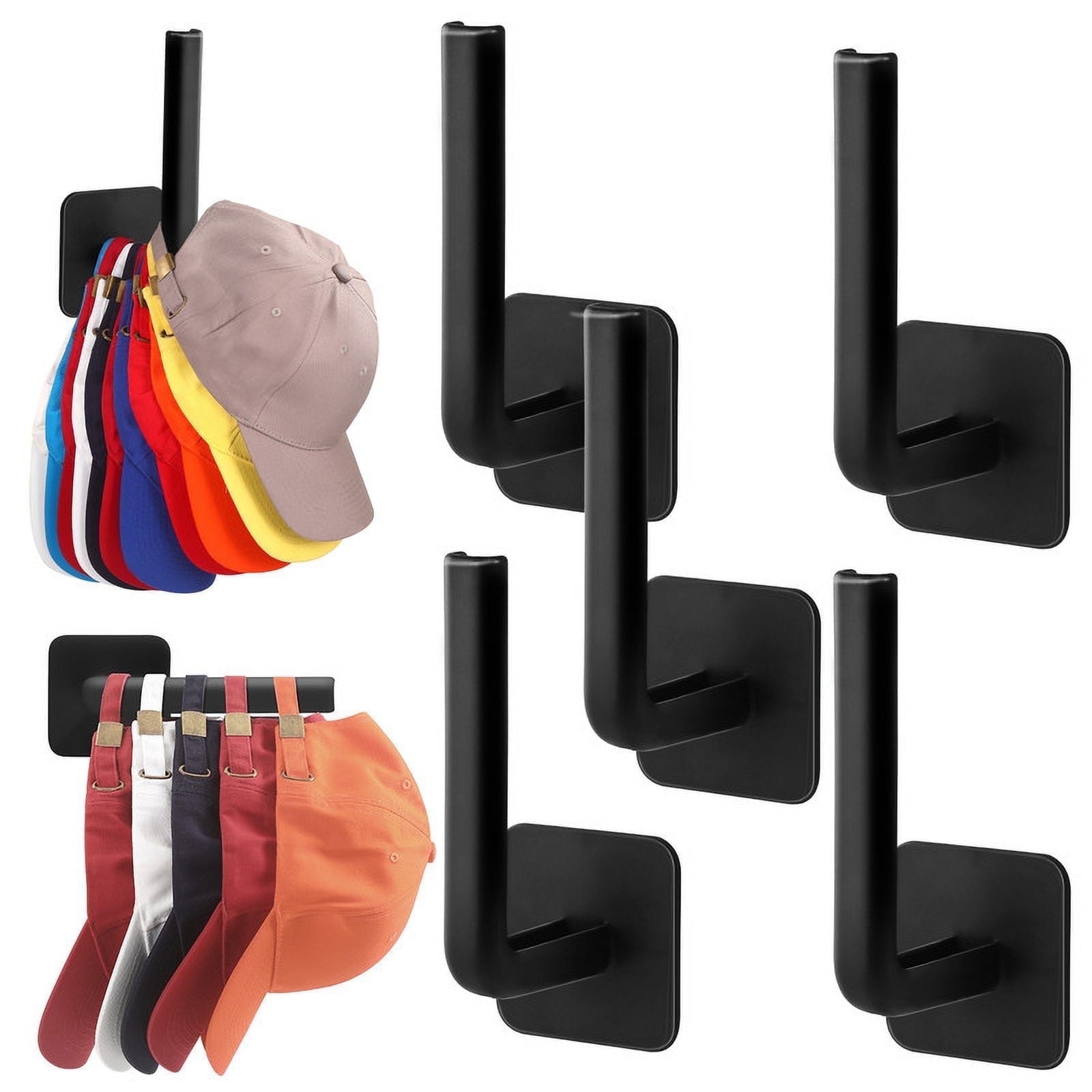 Letohoumia Hat Hooks for Baseball Caps, 5 Pack Adhesive Organizer, Wall ...