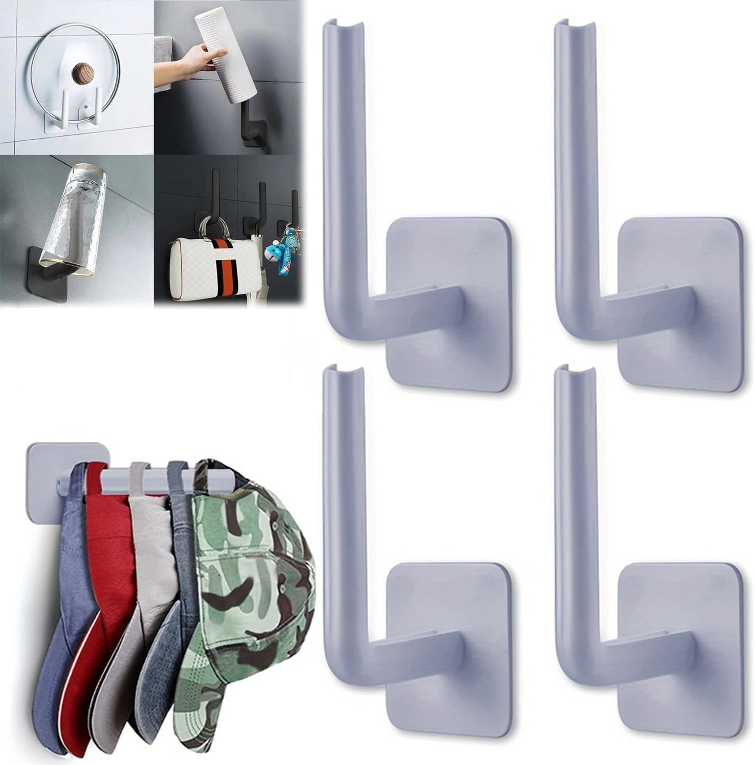 Hat Hooks for Wall Adhesive, Hat Hooks for Baseball Caps Acrylic, Hat ...