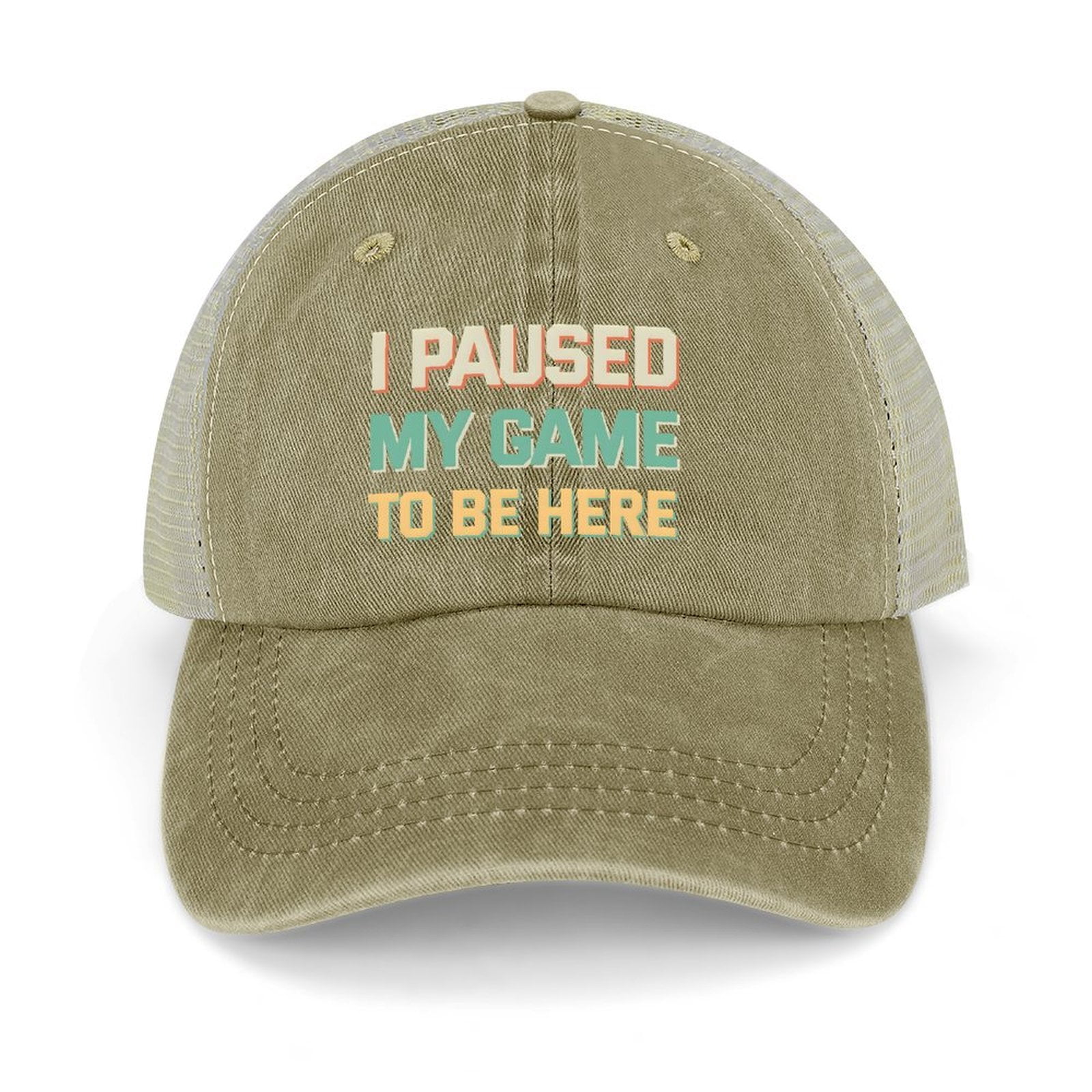 Hat I Paused My Game To Be Here Khaki Hat Adjustable Funny Fashion Unisex Baseball Cap for Men ...