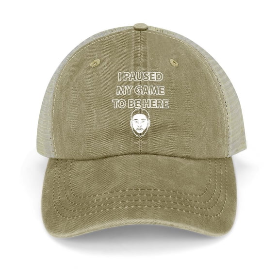 Hat I Paused My Game To Be Here Khaki Hat Adjustable Funny Fashion ...