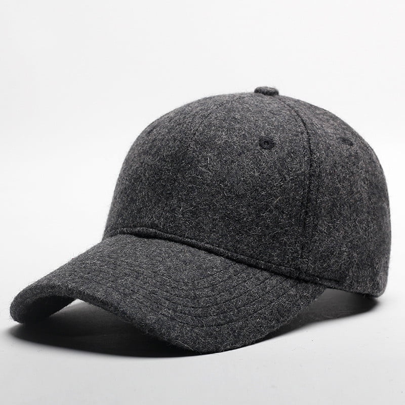 Hat Men's Autumn and Winter New Woolen Baseball Cap Cold and Warm ...