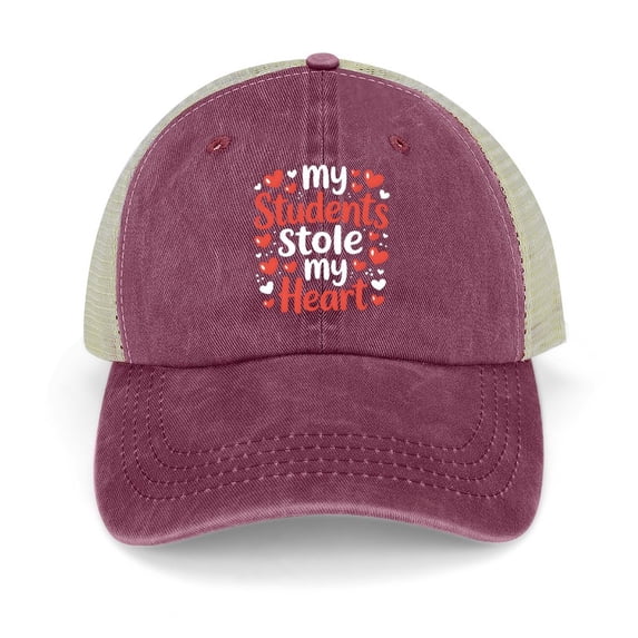 Hat My Students Stole My Heart Wine Red Hat Adjustable Funny Fashion ...