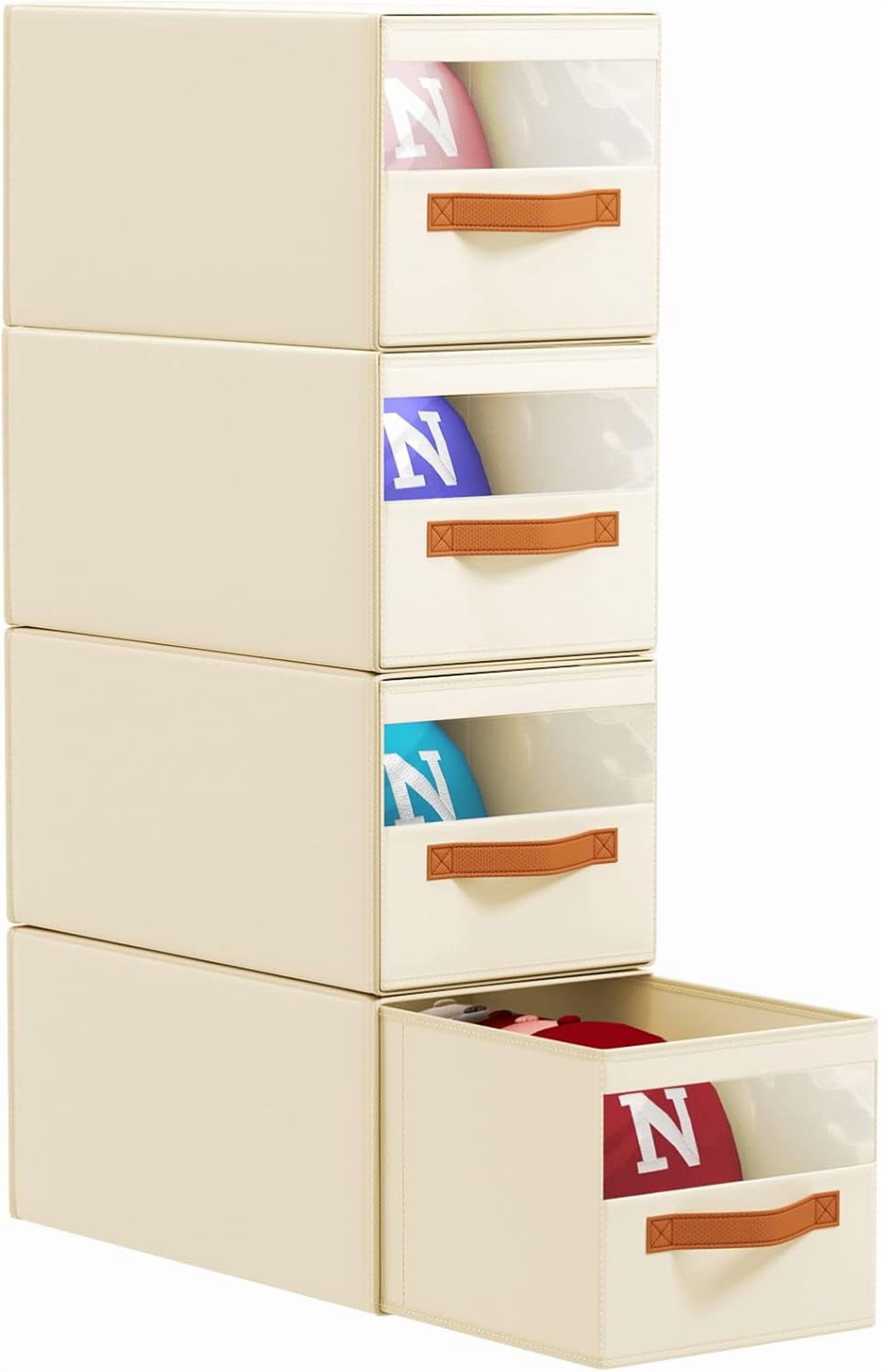 Hat Organizer for Baseball Caps - Pull-Out Drawer Hat Storage Organizer ...