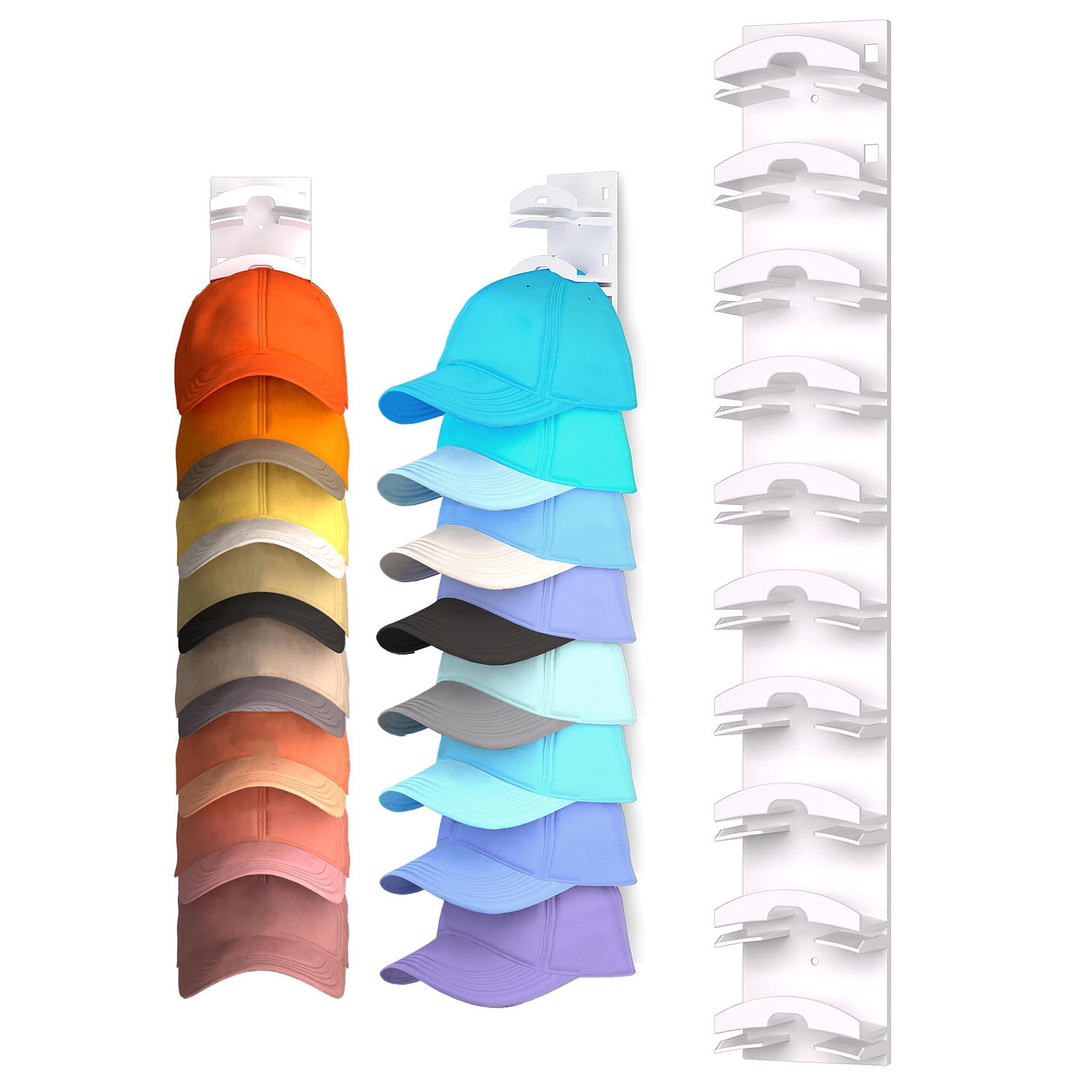 Hat Organizer for Baseball Caps, Hat Rack for Wall with Strong Adhesive ...