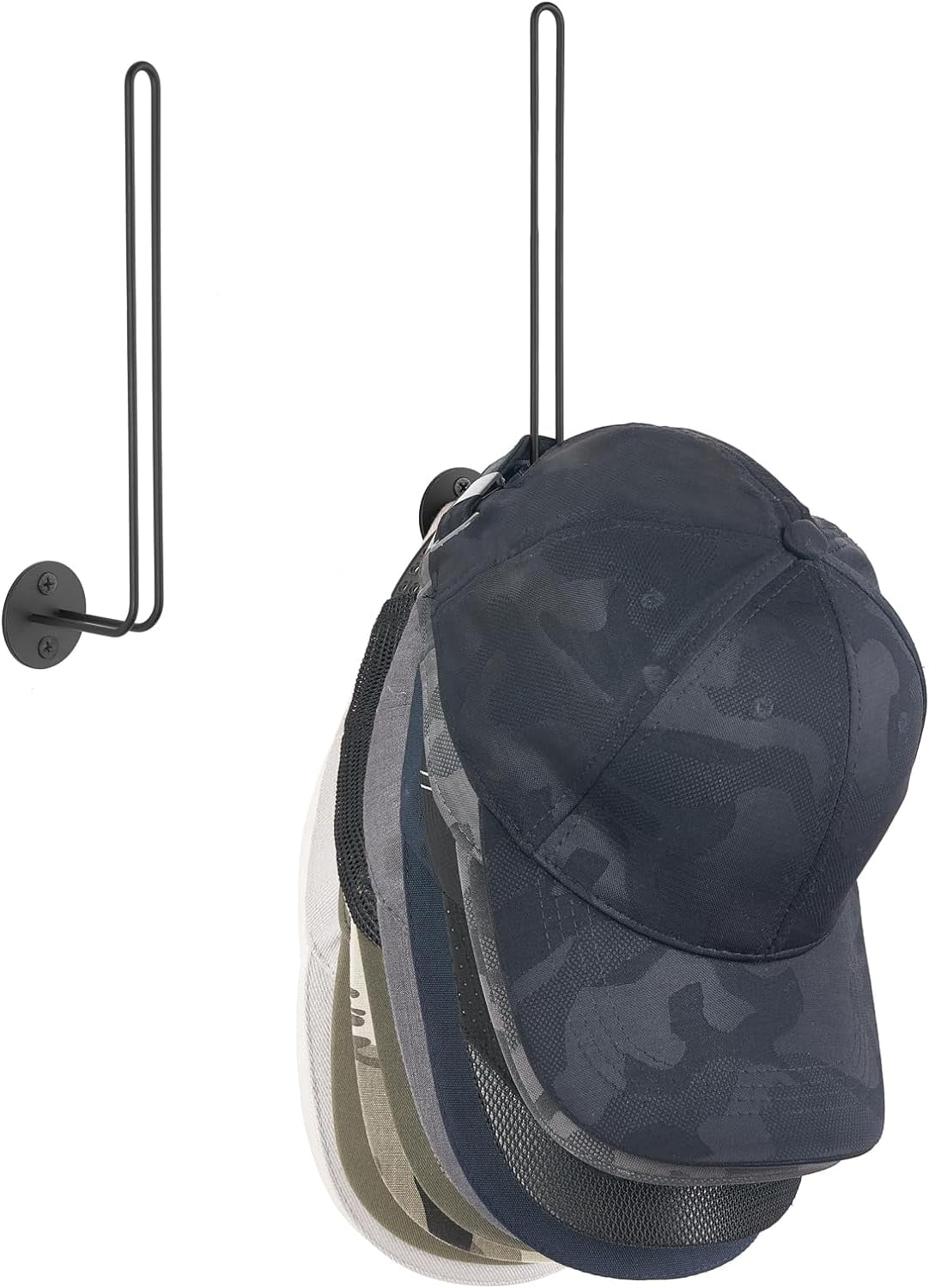 Hat Organizer for Baseball Caps, Set of 2 Wall Hat Rack 7.9 Inches ...