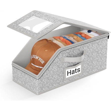 MISSLO Baseball Cap Organizer Travel Box, Clear Hat Carrier with ...