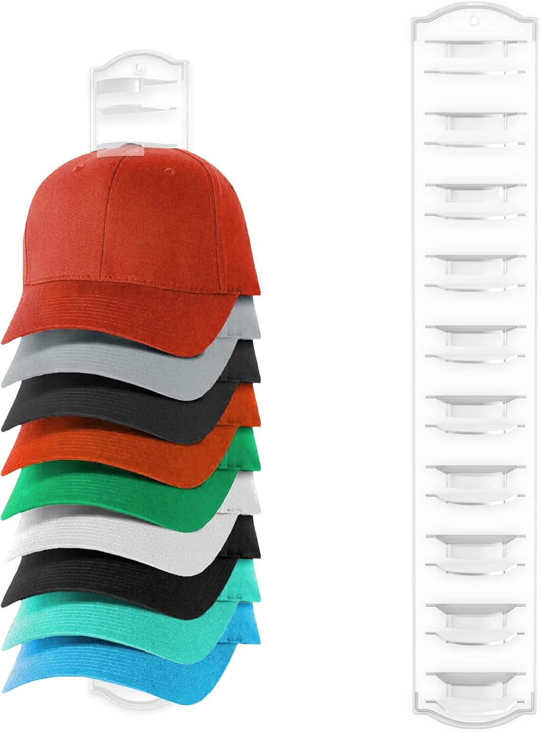 Hat Organizer for Baseball Caps on the Wall, Adhesive Hat Storage Rack ...