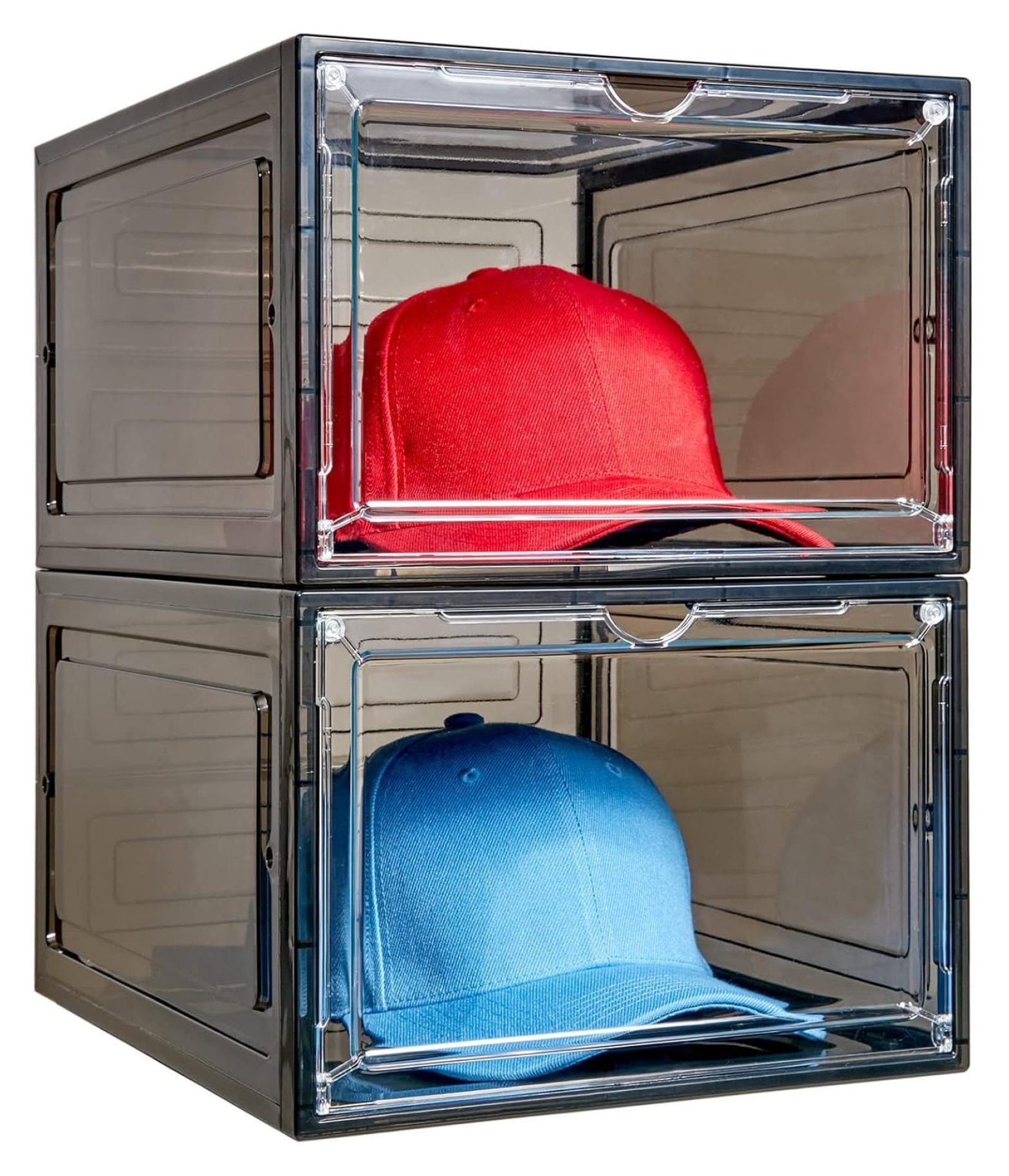 Hat Organizer Box for Baseball (2-Pack) - Transparent Hat Display ...