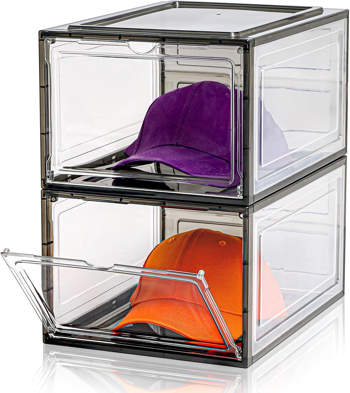 Hat Organizer Box,Upgrade Harder Solid Plastic Hat Organizer for ...