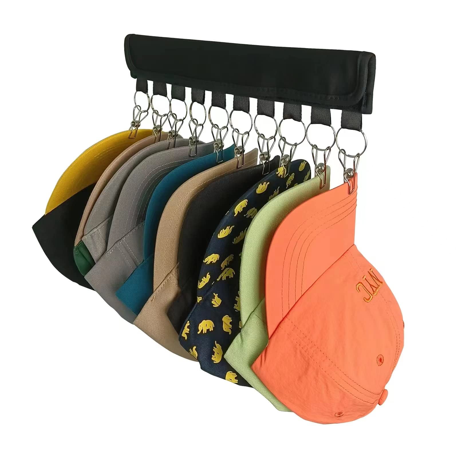 Hat Organizer Holder for Hanger, 10 Stainless Steel Storage Hooks Hat ...