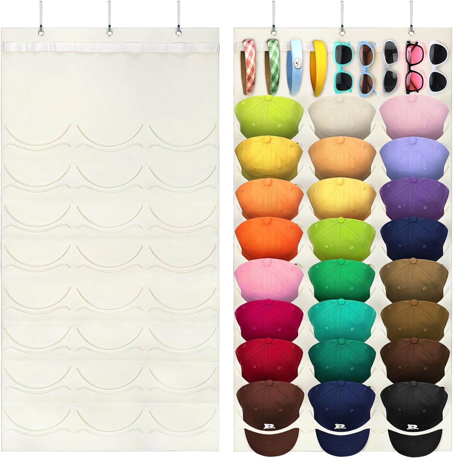 Hat Organizer Racks for Baseball Caps and Sunglasses Over-the-Door ...
