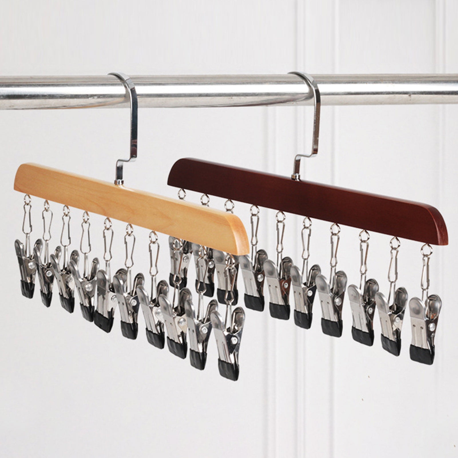 Hat Organizer, Stainless Steel Hat Hangers for Closet with 10 Clips ...
