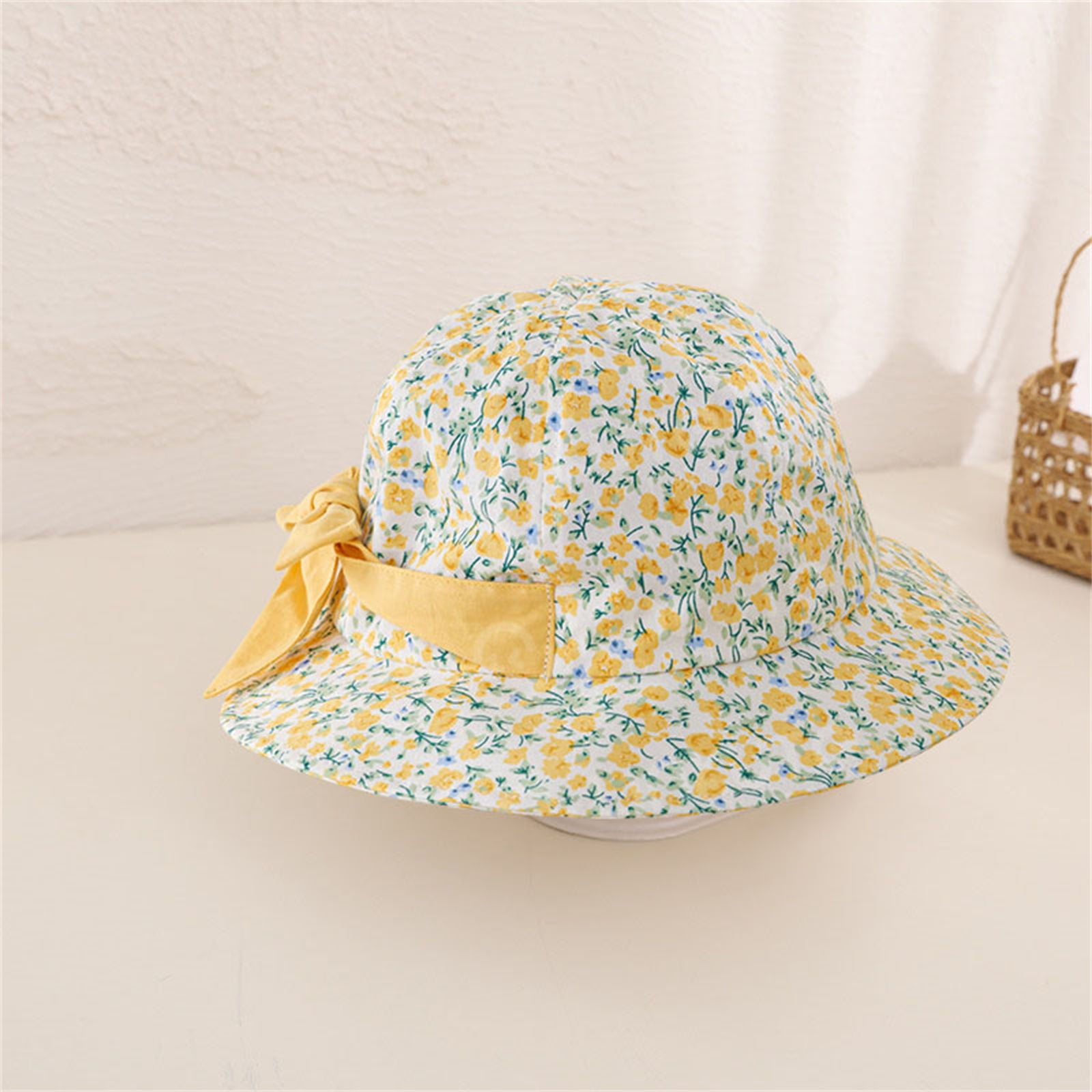Hat PC 1Pc Yellow Cotton Toddler Summer Bucket Hats for Kids Sun Cap ...