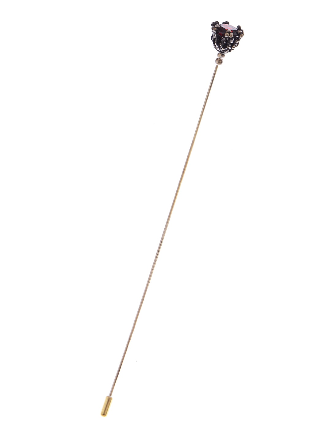 Hat Pin Black Retro Hollow Out Design Long Stick Pin with Small Pearl ...