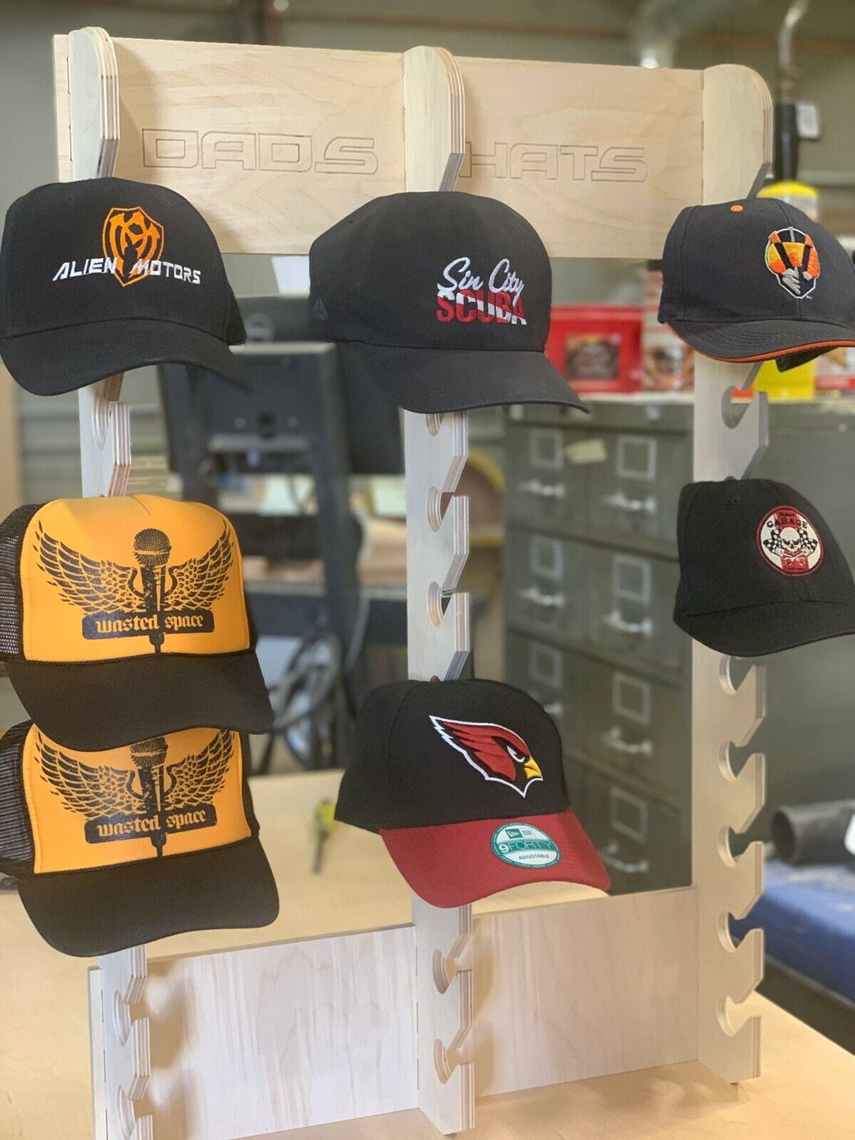 Hat Rack Baseball Cap Holder Hanging Organizer Wall Mount Hatrack ...