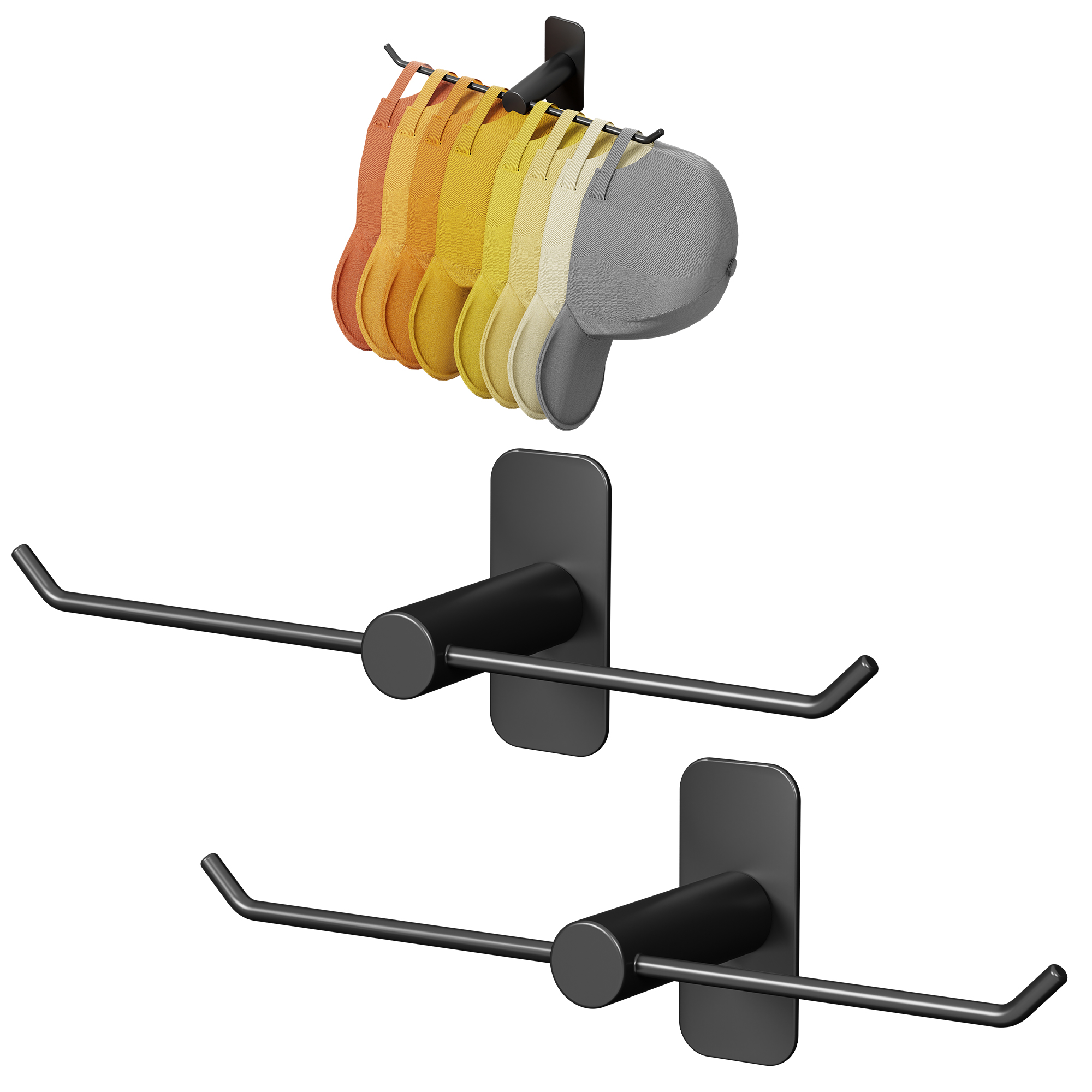 Mkono Set of 2 Organizer, Wall Mount Metal Hat Rack, Display Caps ...